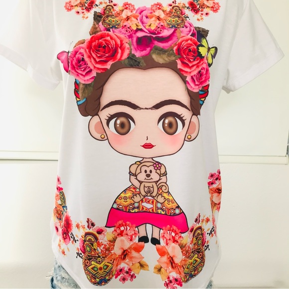 Tops | Nwot From Mexico To You Frida Kahlo Wearable Art Print Top Size ...